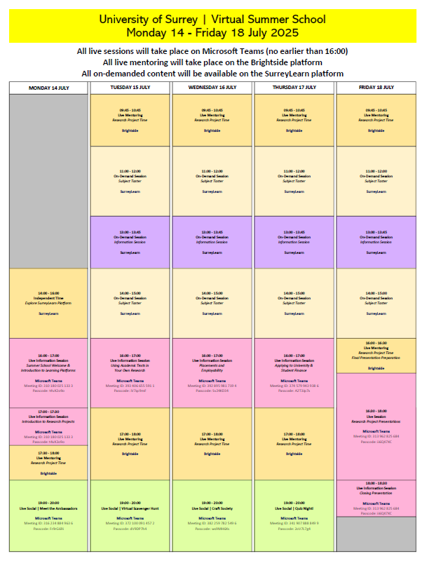 Virtual Summer School - Surrey WPO